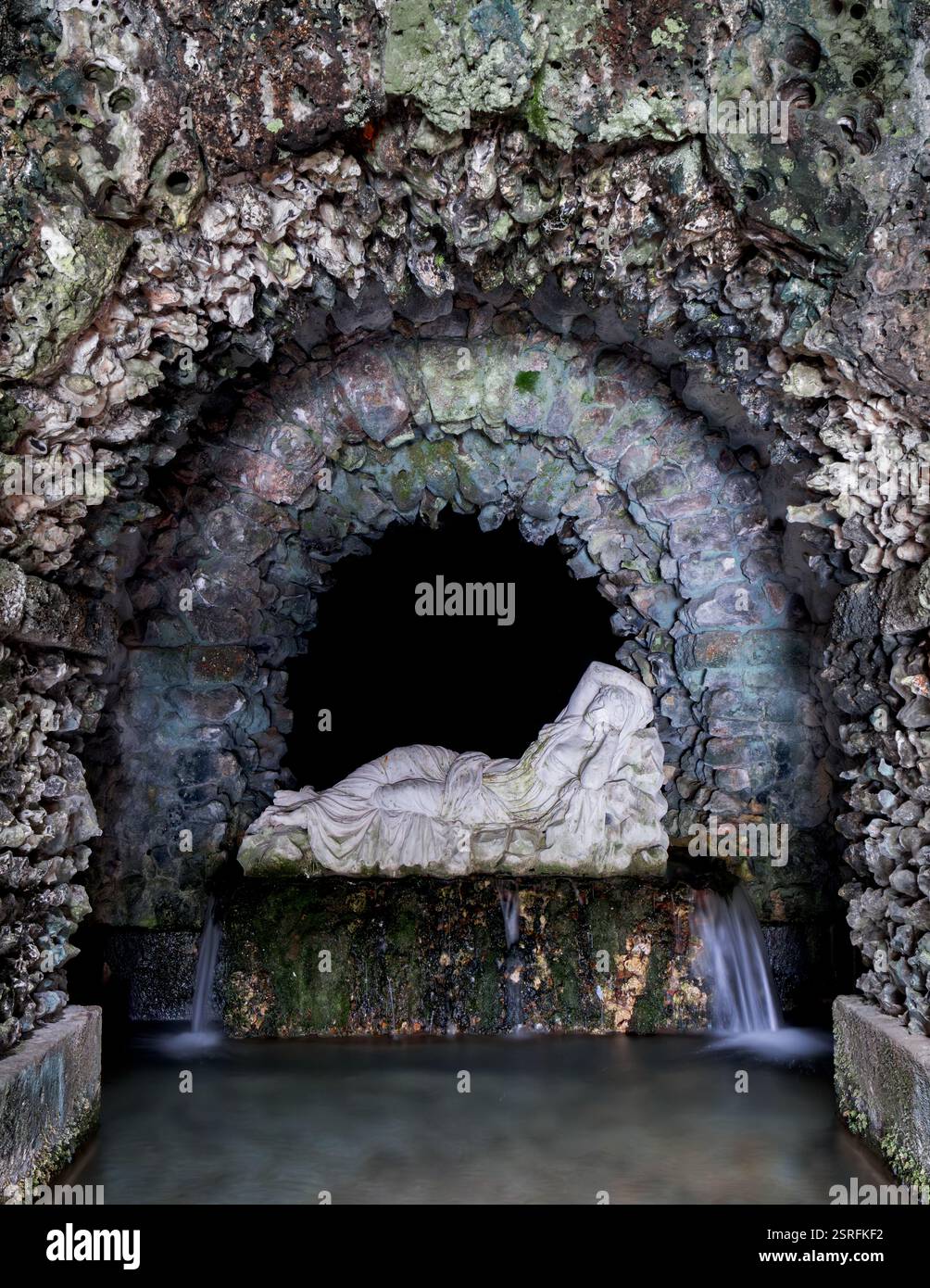Statue in the Grotto at Stourhead Gardens, Wiltshire, UK Stock Photo ...
