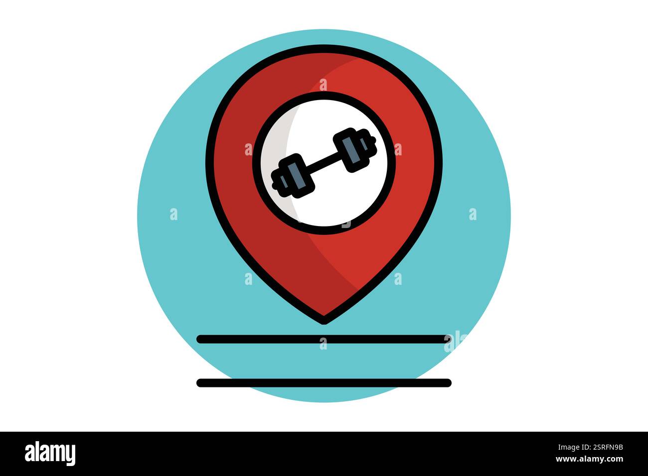 Location icon. colored outline style. icon related to gym and fitness ...