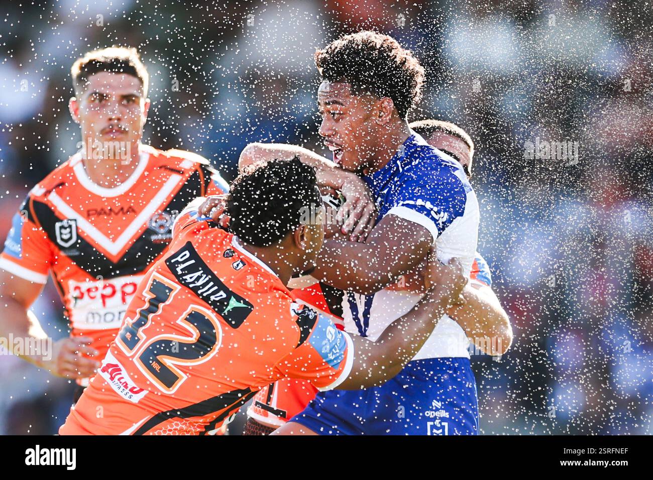 Sydney, Australia. 16th Feb, 2025. Jonathan Sua of the Bulldogs is ...
