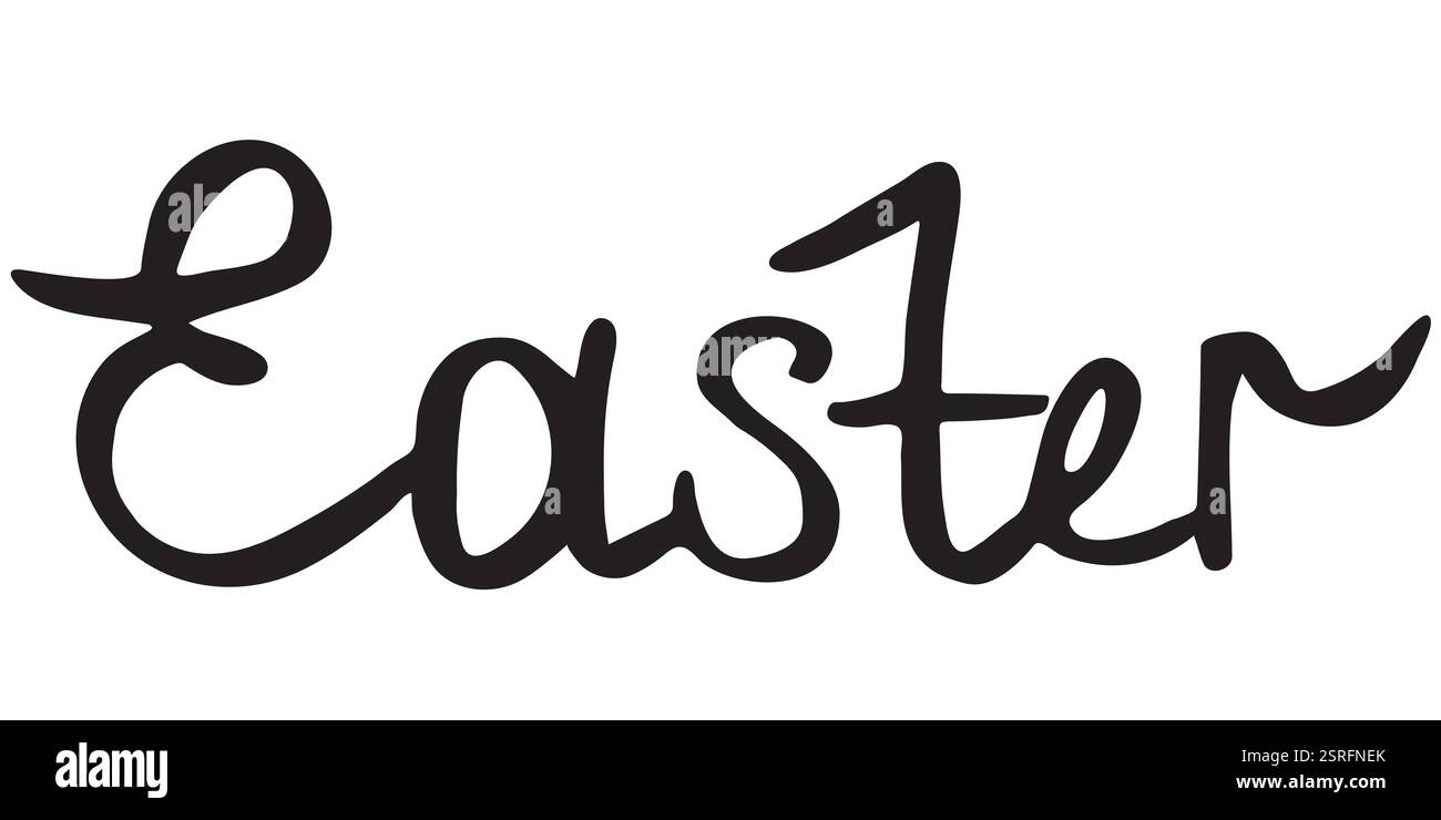 Bold Artistic Handwritten Word Easter in Black Script Font Stock Vector ...