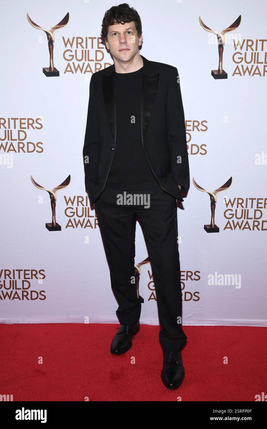 New York, USA. 15th Feb, 2025. Jesse Eisenberg attends the 2025 Writers ...