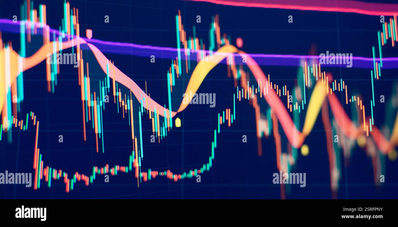 Financial chart with up trend line graph. Stock market or forex trading ...
