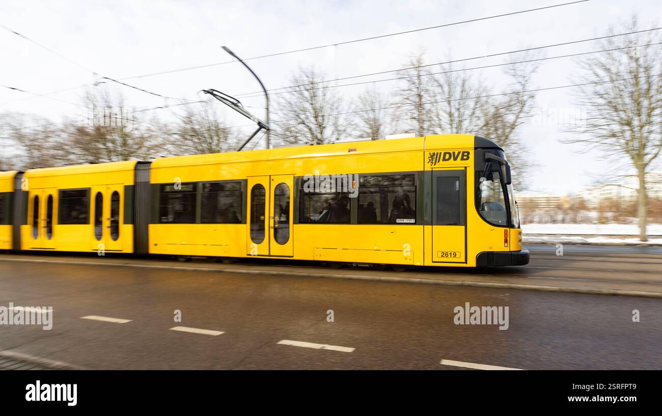 15.02.2025, Deutschland, Sachsen, Dresden, auf dem Foto eine gelbe ...