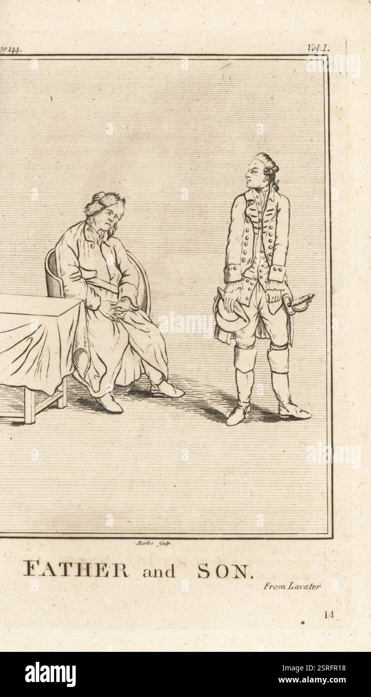Figures of a Father and Son. Father exhbiting piety, virtue, patience ...