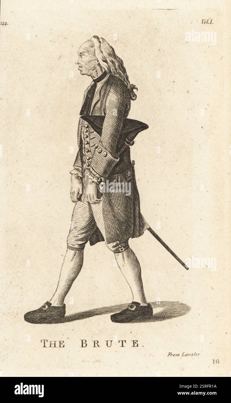 Figure of a Brute. Profile of a man of brutish sensuality, with flat ...