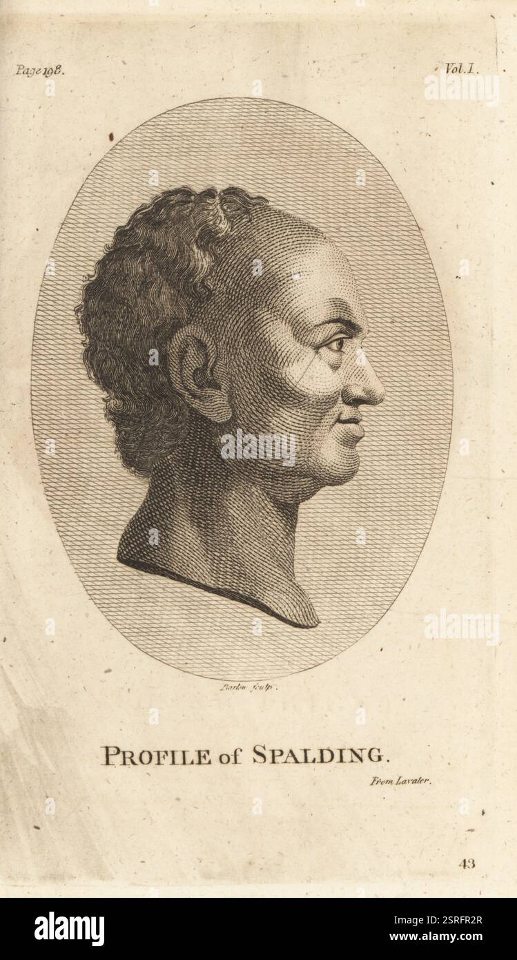 Oval profile bust of German theologian Johann Joachim Spalding, 1714 ...