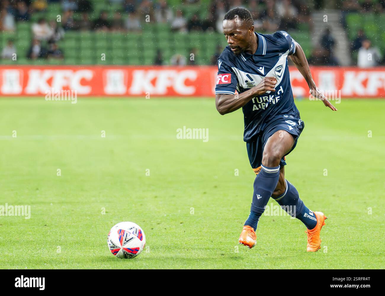 Melbourne, Australia. 14th Feb, 2025. Melbourne Victory's Adama Traore seen in action during the ...
