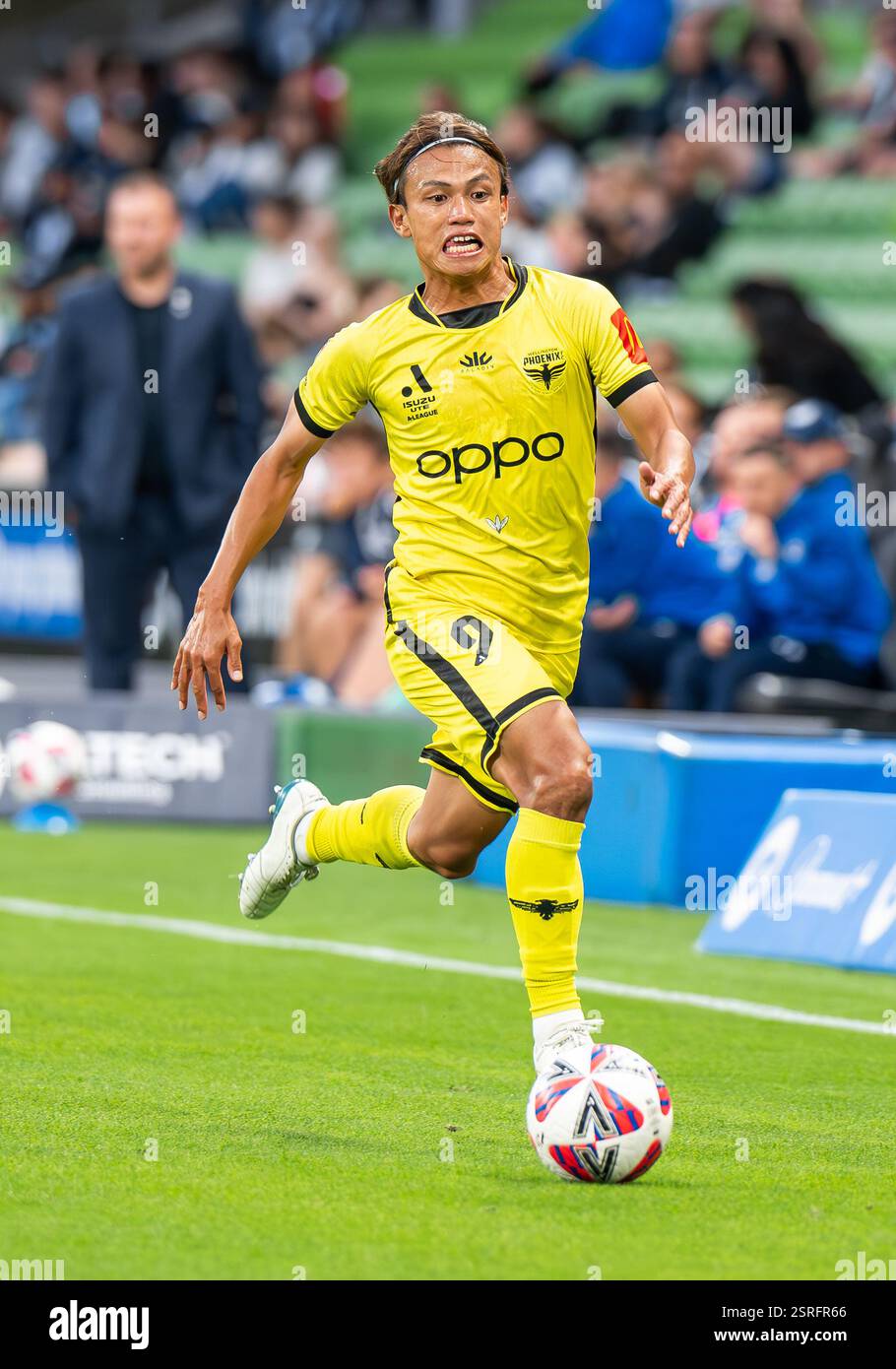 Melbourne, Australia. 14th Feb, 2025. Wellington Phoenix's Hideki Ishige seen in action during ...