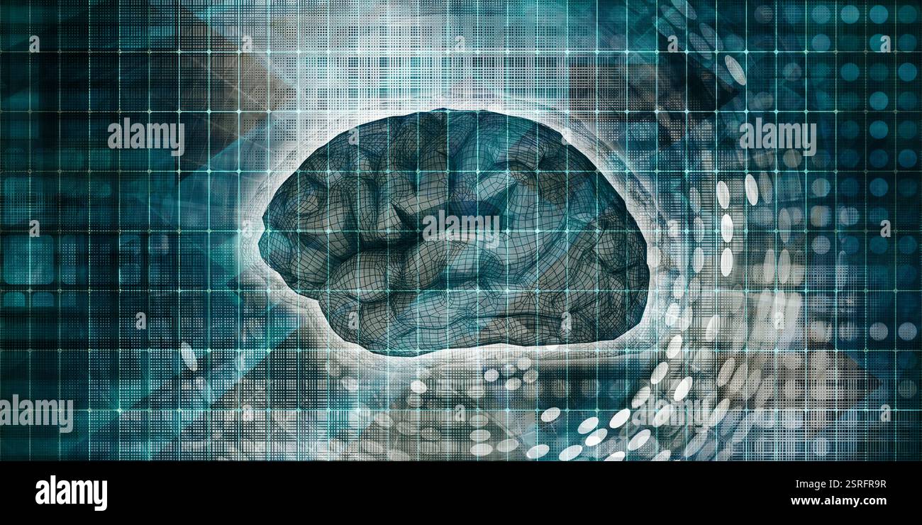 Science Technology with Brain Interface as a Concepts Stock Photo - Alamy