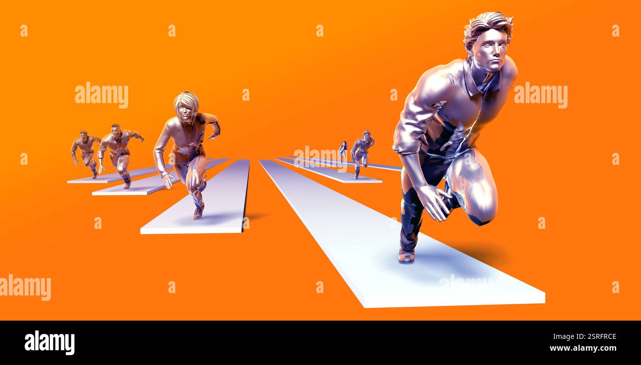 Business Startup Ready to Race Against the Competition Stock Photo - Alamy