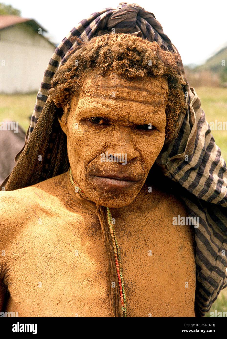 Dani Woman with Clay Face in Mourning Tradition, Baliem Valley ...
