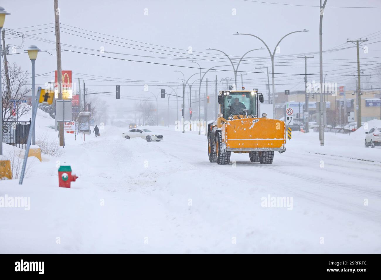 Montreal Under The Snow Due The Winter Depression A municipality worker ...