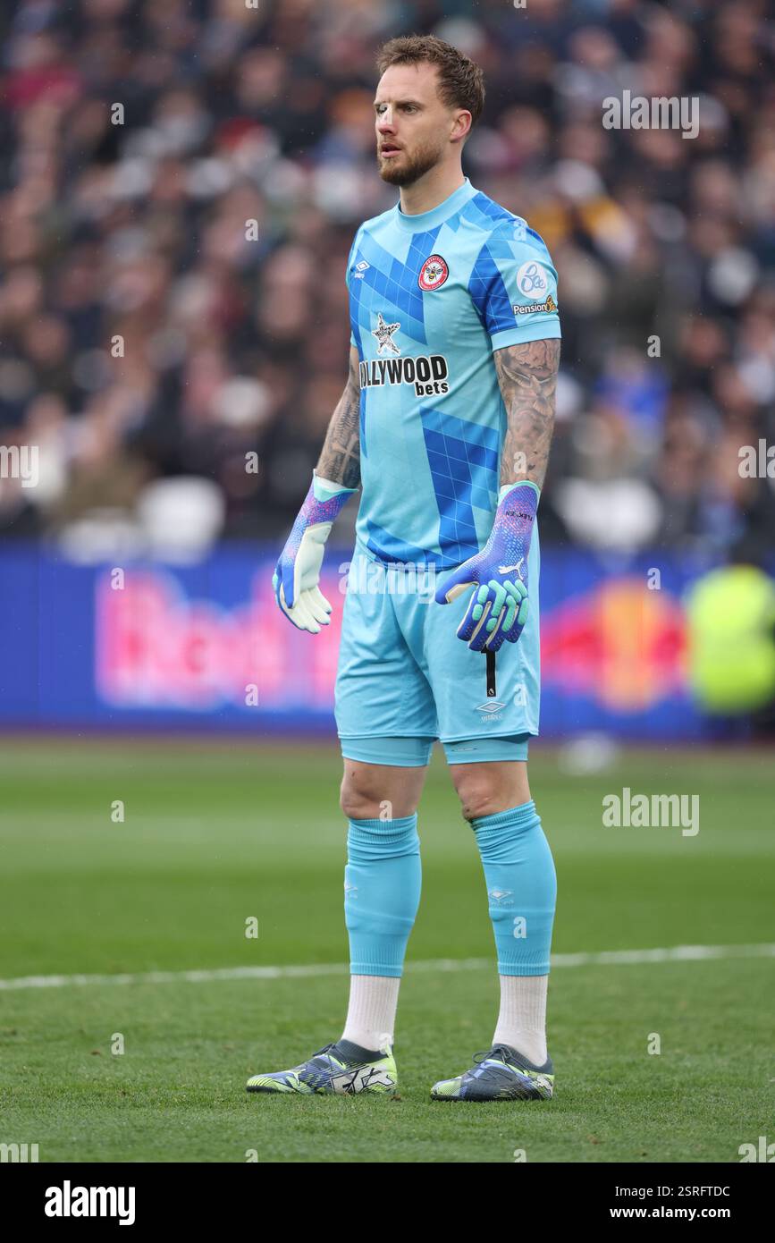 London, UK. 15th Feb, 2025. Mark Flekken (B) at the West Ham United v ...