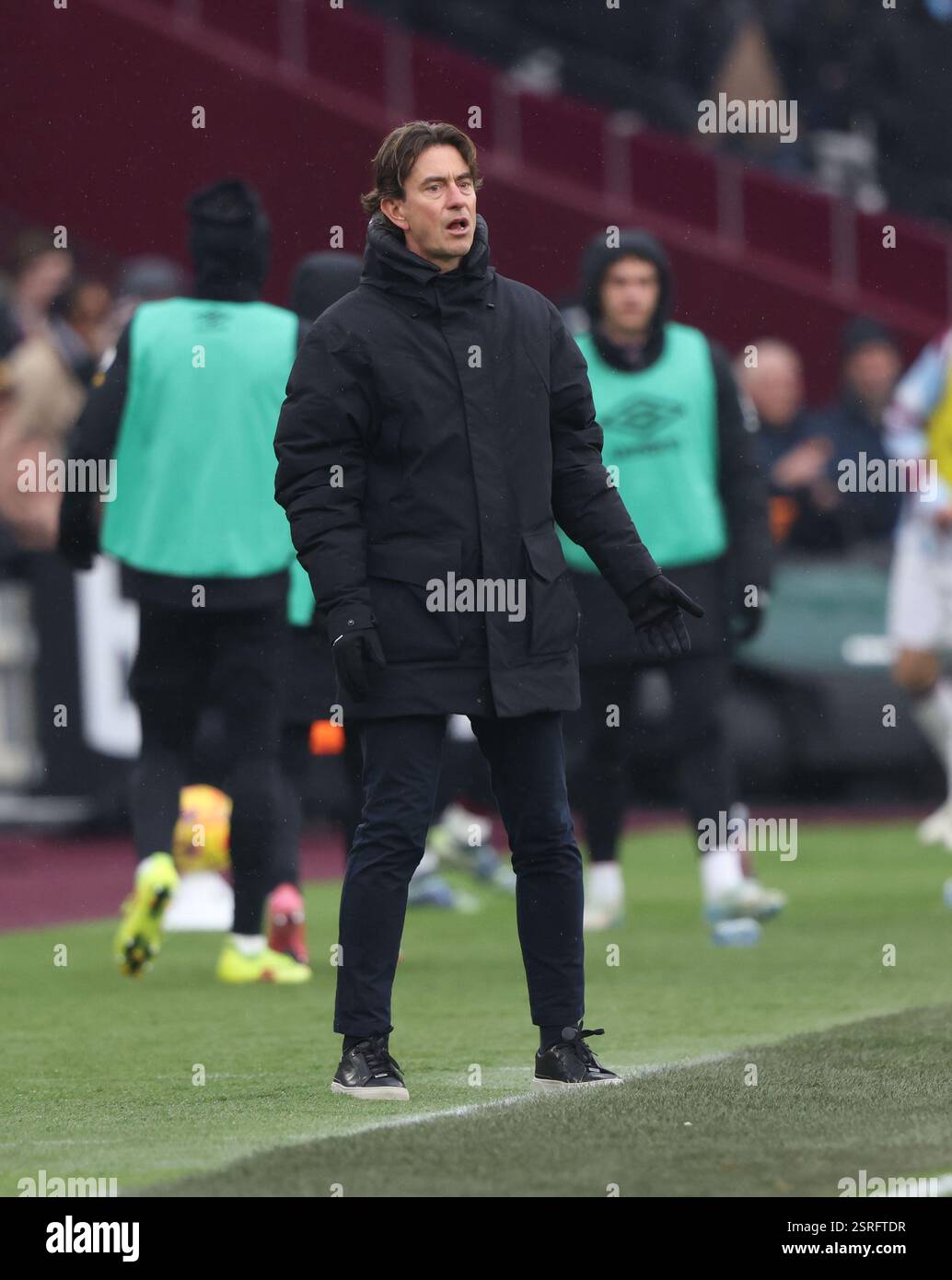 London, UK. 15th Feb, 2025. Thomas Frank (Brentford head coach) at the ...