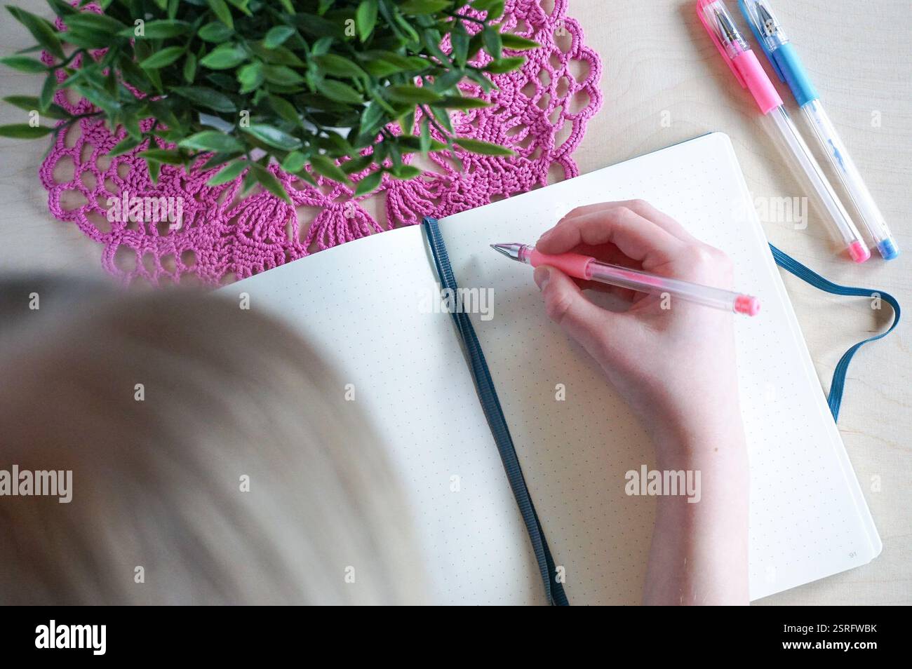 Child diary writing closeup hi-res stock photography and images - Alamy