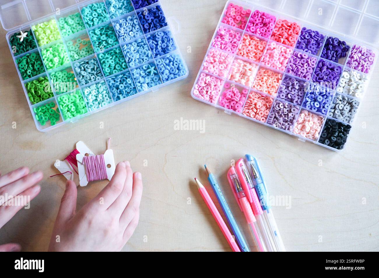 Diy jewellery making. Bead work, craft design hobby Stock Photo - Alamy