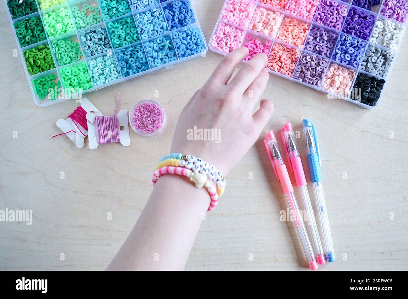 Diy jewellery making. Bead work, craft design hobby Stock Photo - Alamy