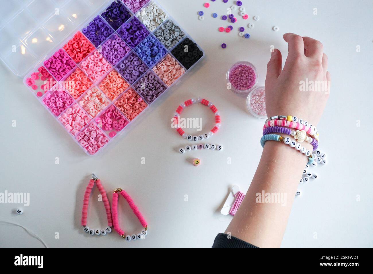 Diy jewellery making. Bead work, craft design hobby Stock Photo - Alamy