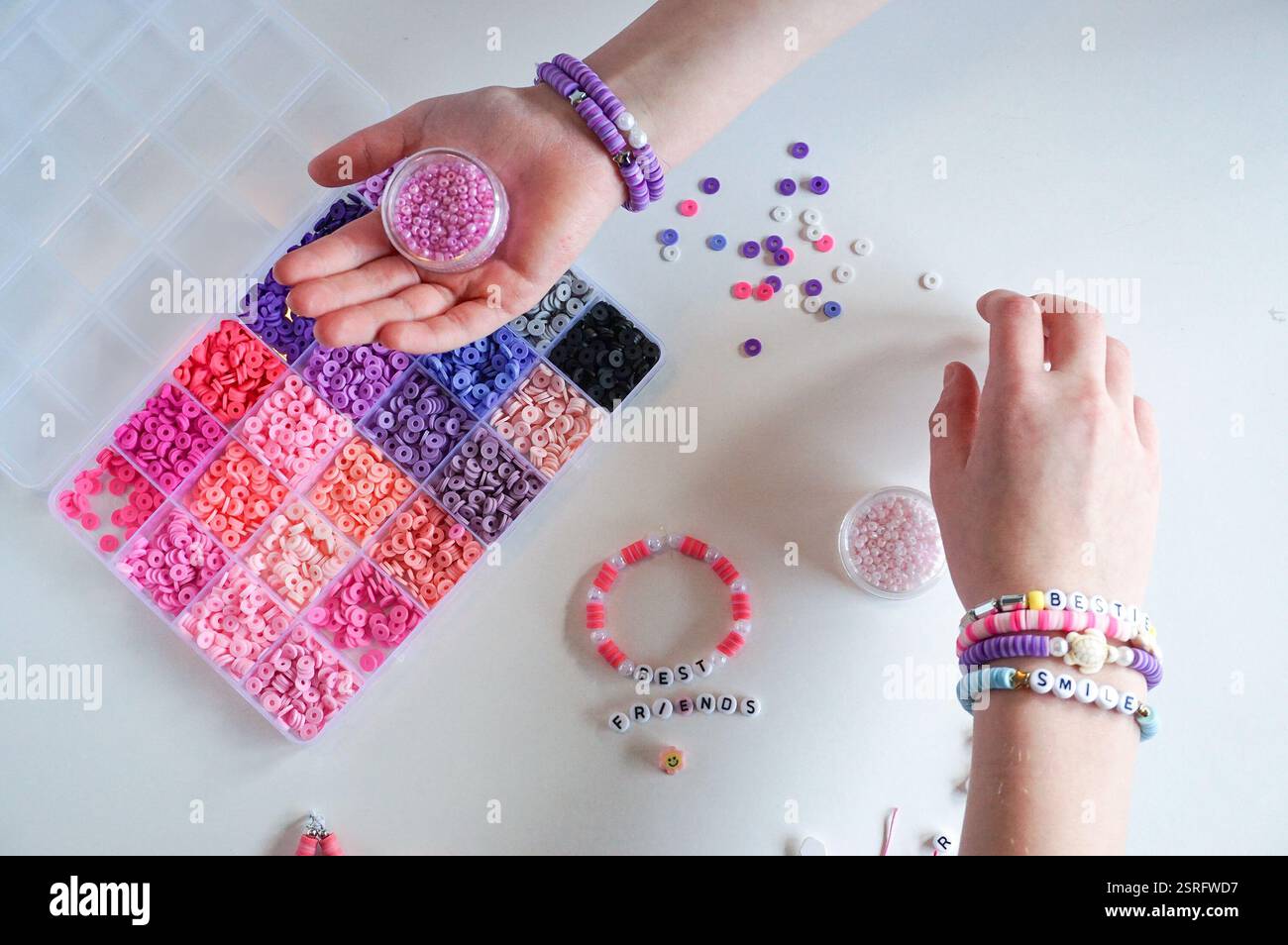 Diy jewellery making. Bead work, craft design hobby Stock Photo - Alamy