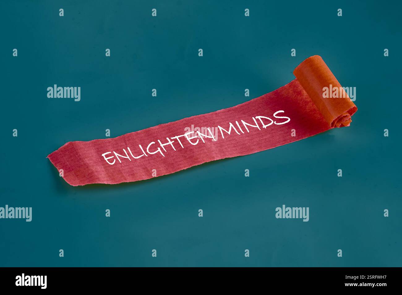 A vibrant ribbon displays the phrase ENLIGHTEN MINDS symbolizing the ...