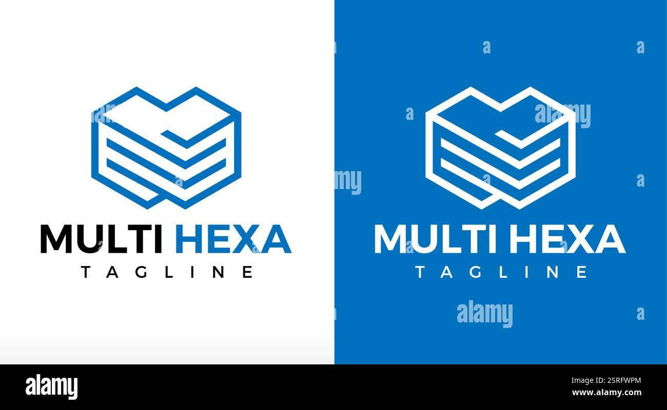 Multiple Hexagon Logo, Technology Files Logo, Stack Logo, hex Level up ...