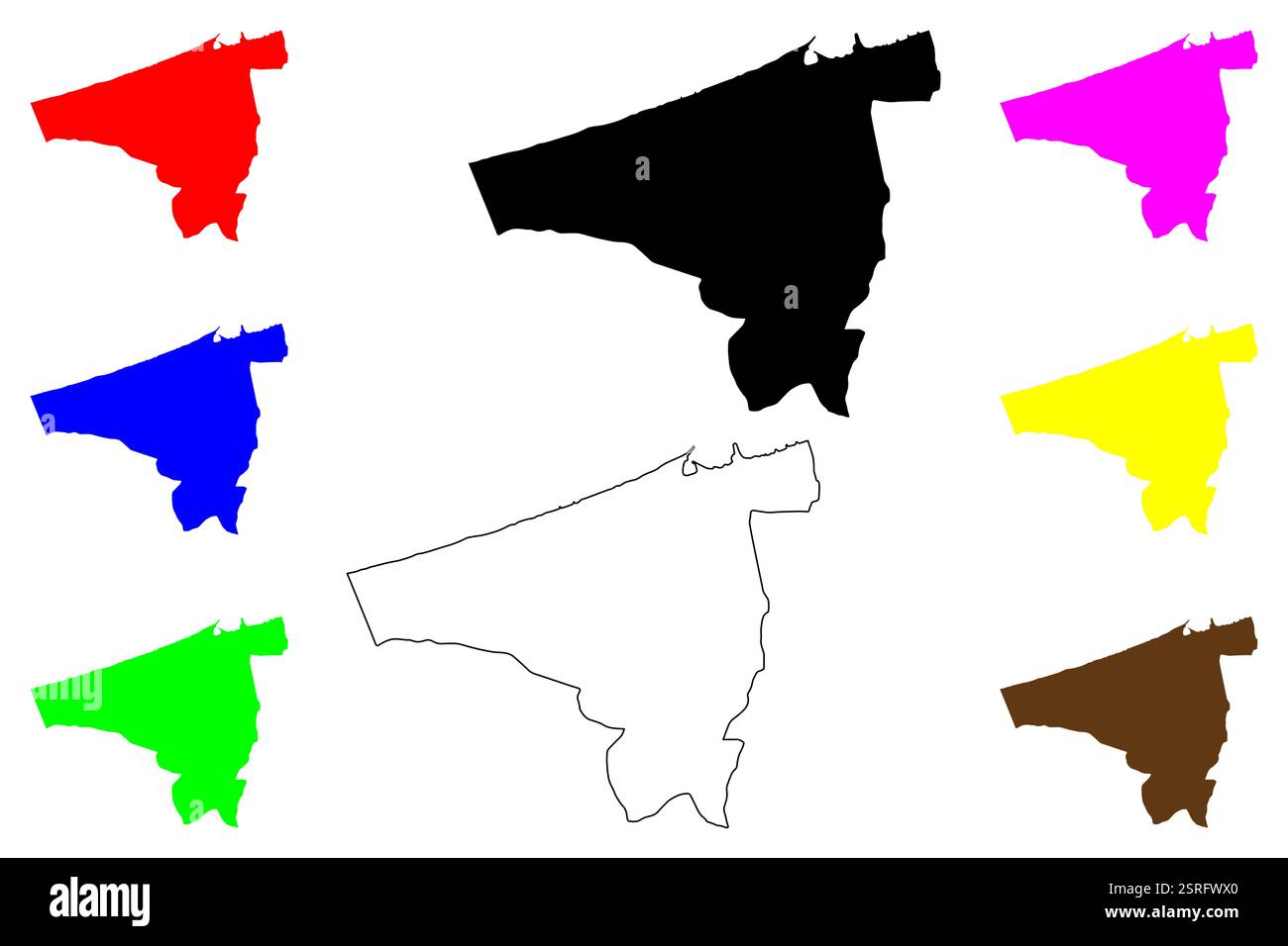 Arish city (Arab Republic of Egypt, North Sinai Governorate) map vector ...