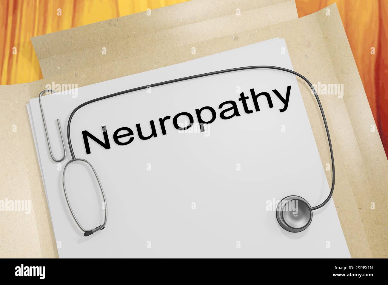 3D illustration of a medical document, titled Neuropathy Stock Photo ...