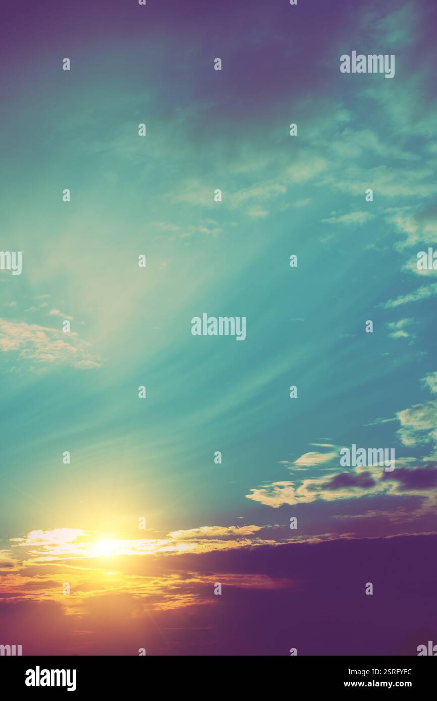 Colorful cloudy sky at sunset. Gradient color. Sky texture, abstract ...