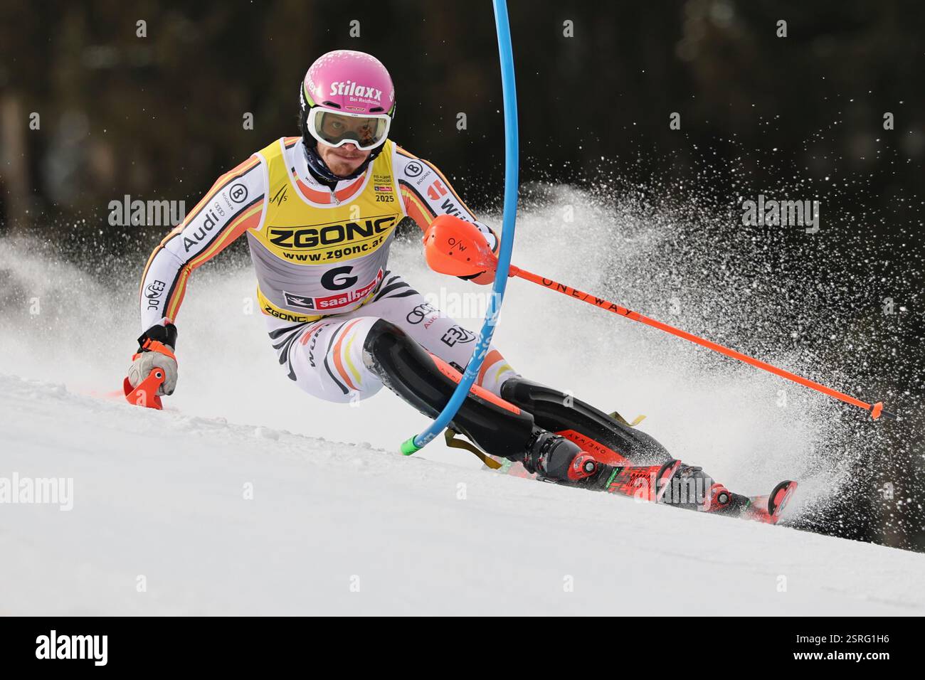 Germany's Linus Strasser competes in a men's slalom, at the Alpine Ski ...