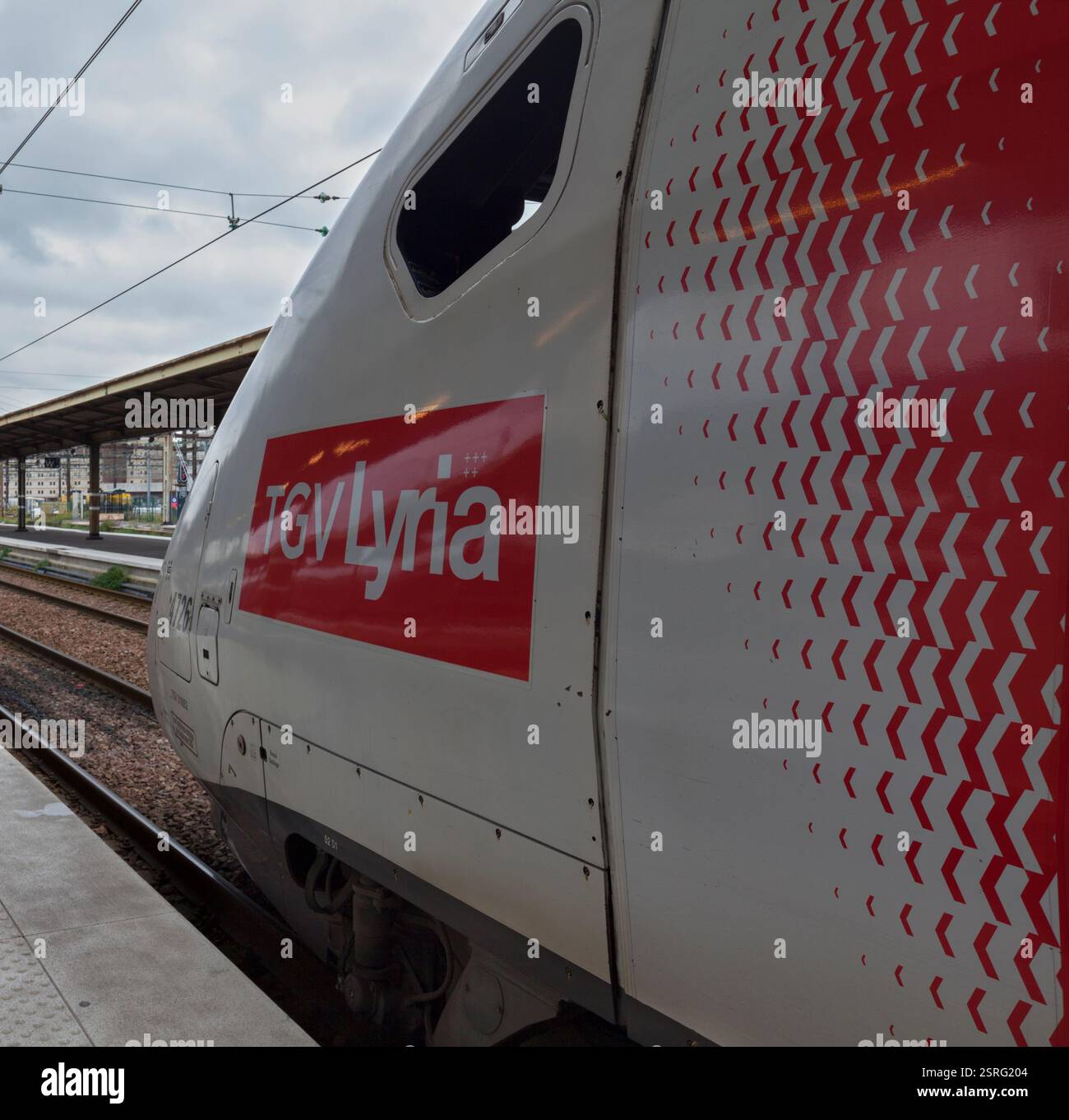 TGV Lyria Duplex train at Paris Lyon railway station with a international service from ...