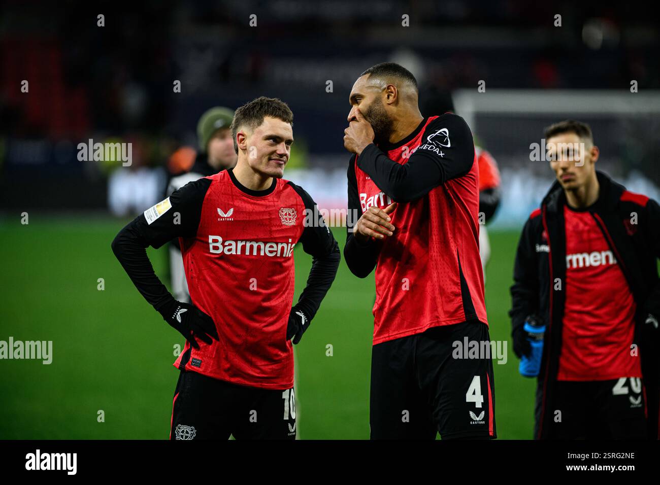 LEVERKUSEN, GERMANY - 15 FEBRUARY, 2025: Florian Wirtz, Jonathan Tah ...