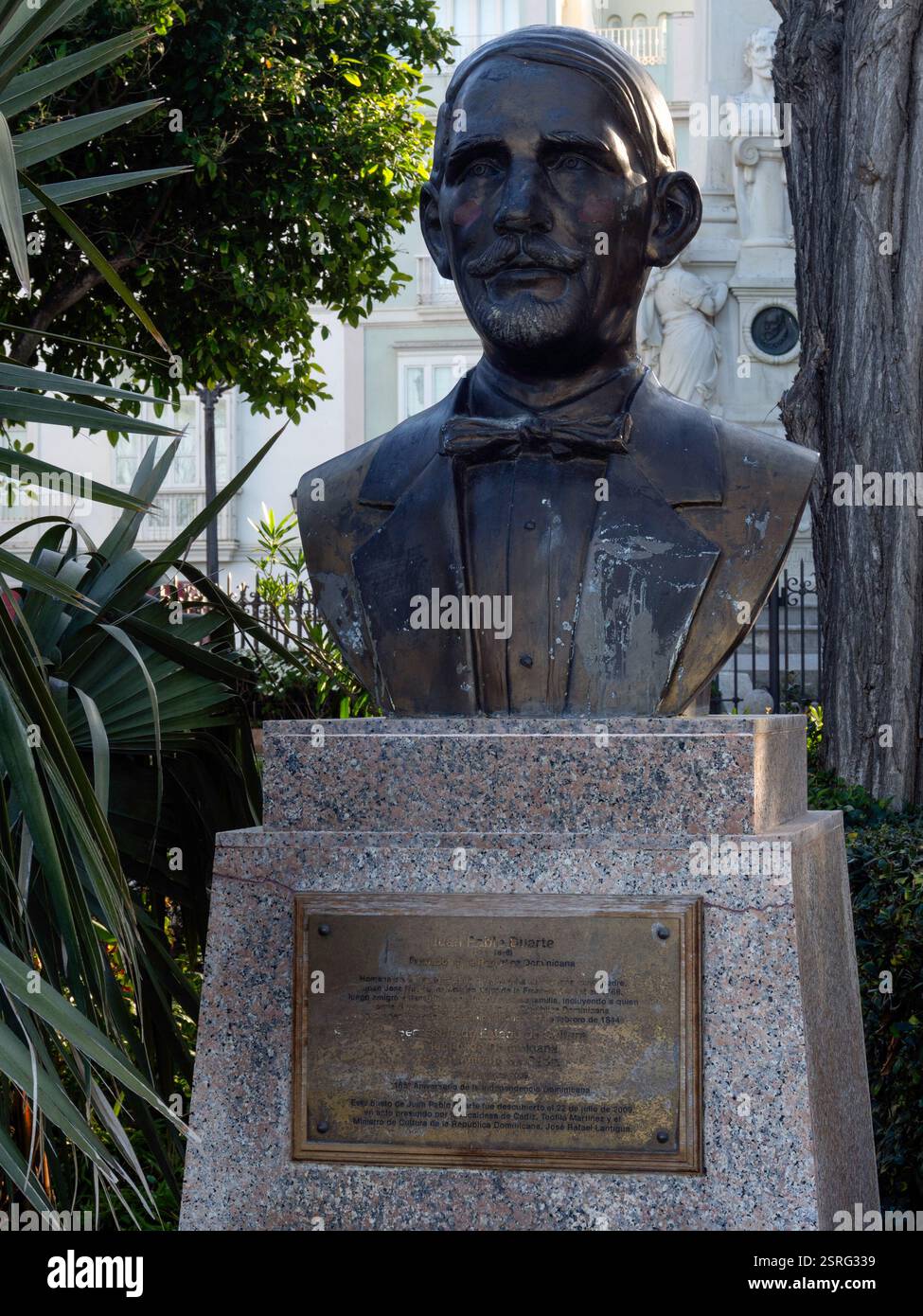 CADIZ, SPAIN - MARCH 13, 2016: Memorial statue bust of Juan Pablo ...
