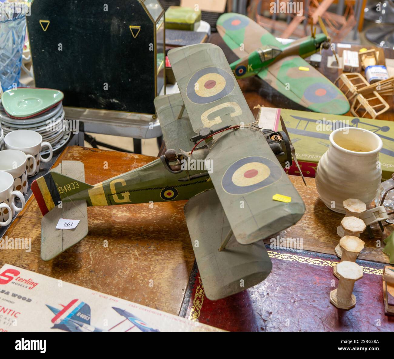 Model planes on display in auction room, Campsea Ashe, Suffolk, England ...