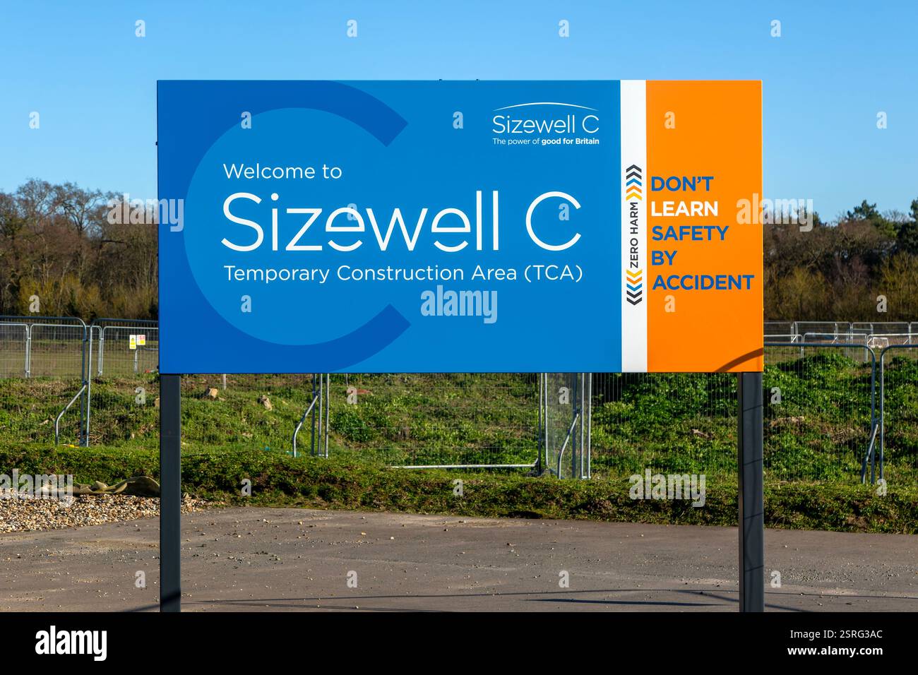 Welcome to Sizewell C temporary construction area ( TCA) sign, Sizewell ...