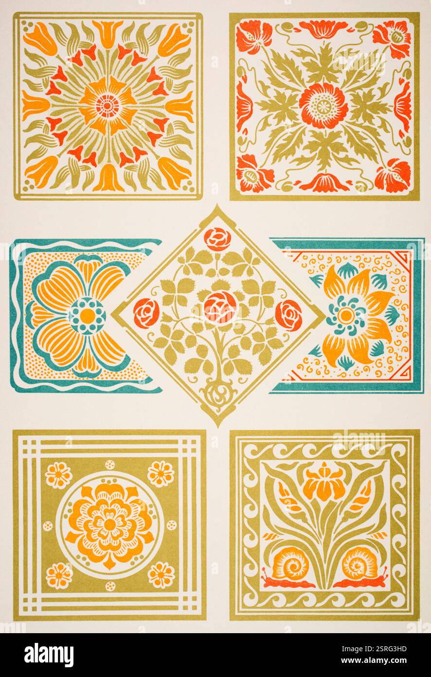 Quadratische füllungen, (square fills) colour graphic decorative ...