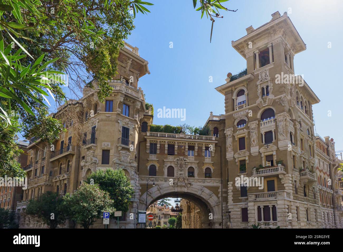Palace of the Ambassadors (Palazzo degli Ambasciatori) with towers and ...