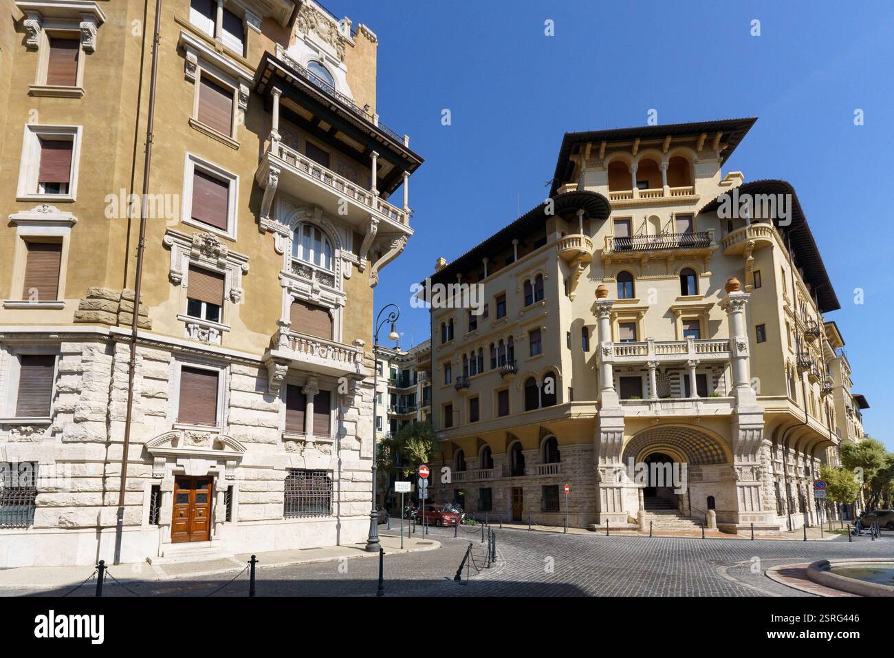 Cityscape af the Coppede district in Rome, Italy which is famous for ...
