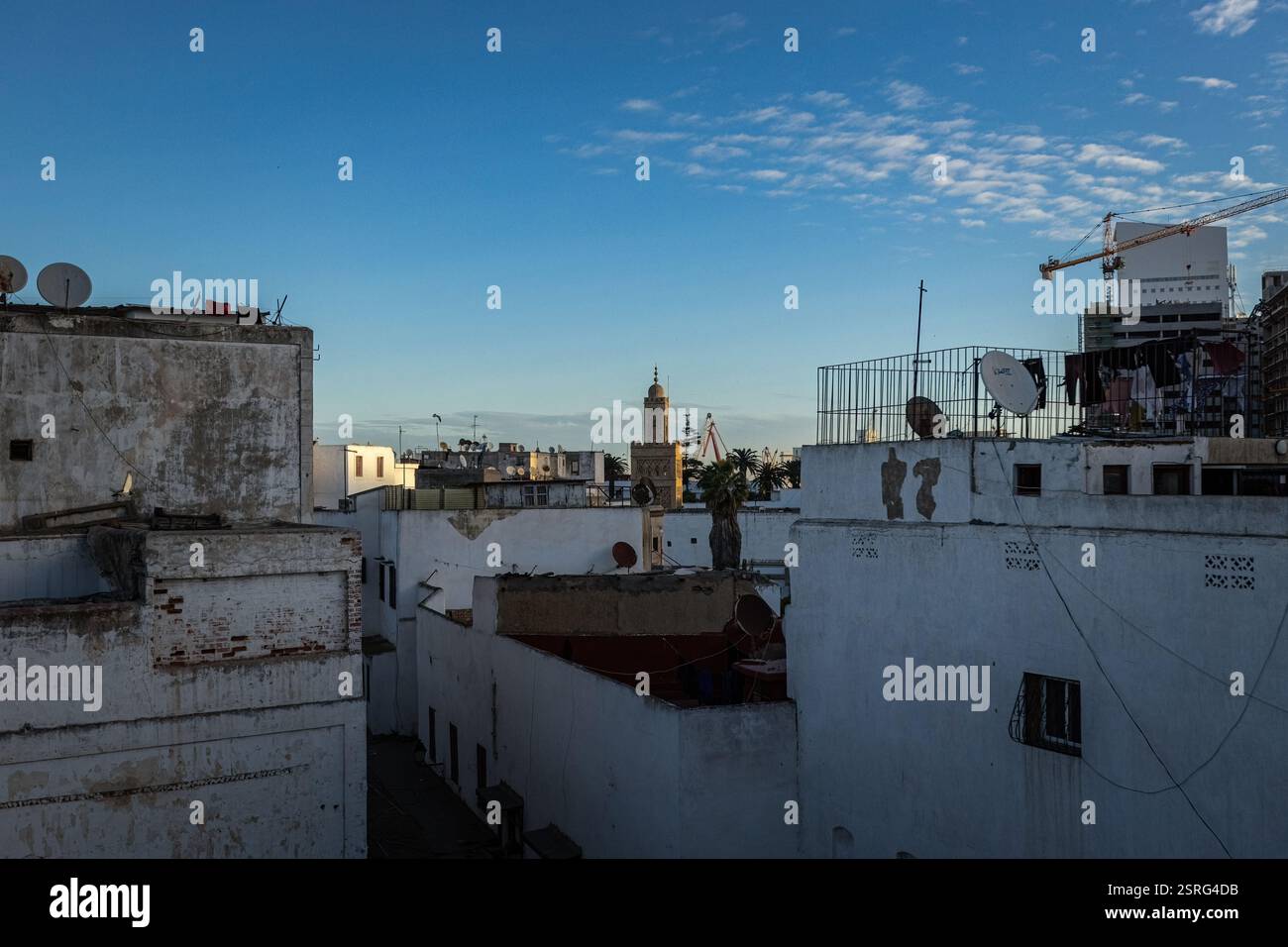 Aerial view of Casablanca old town Medina picture from the roof top ...