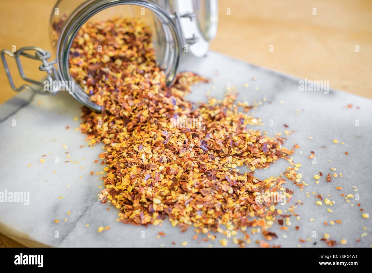 Crushed chilli flakes Stock Photo - Alamy