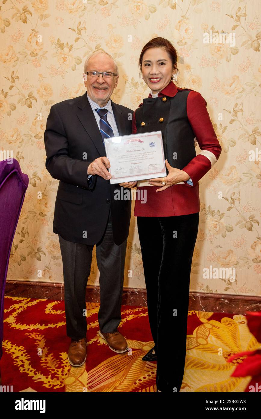 LABA co-chairman Harrison Engle is presenting Certificate of LABA Asian ...