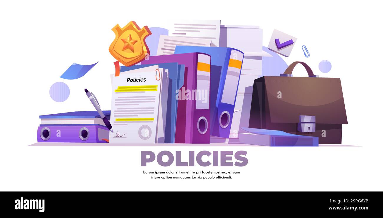 Document procedures composition with policy folders, binders, briefcase ...