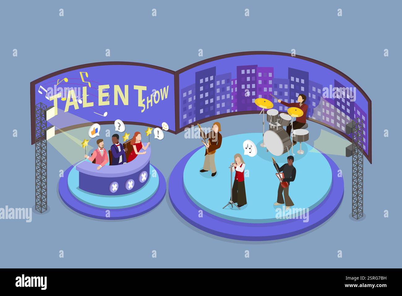 3D Isometric Flat konzeptionelle Illustration von Talents Show ...