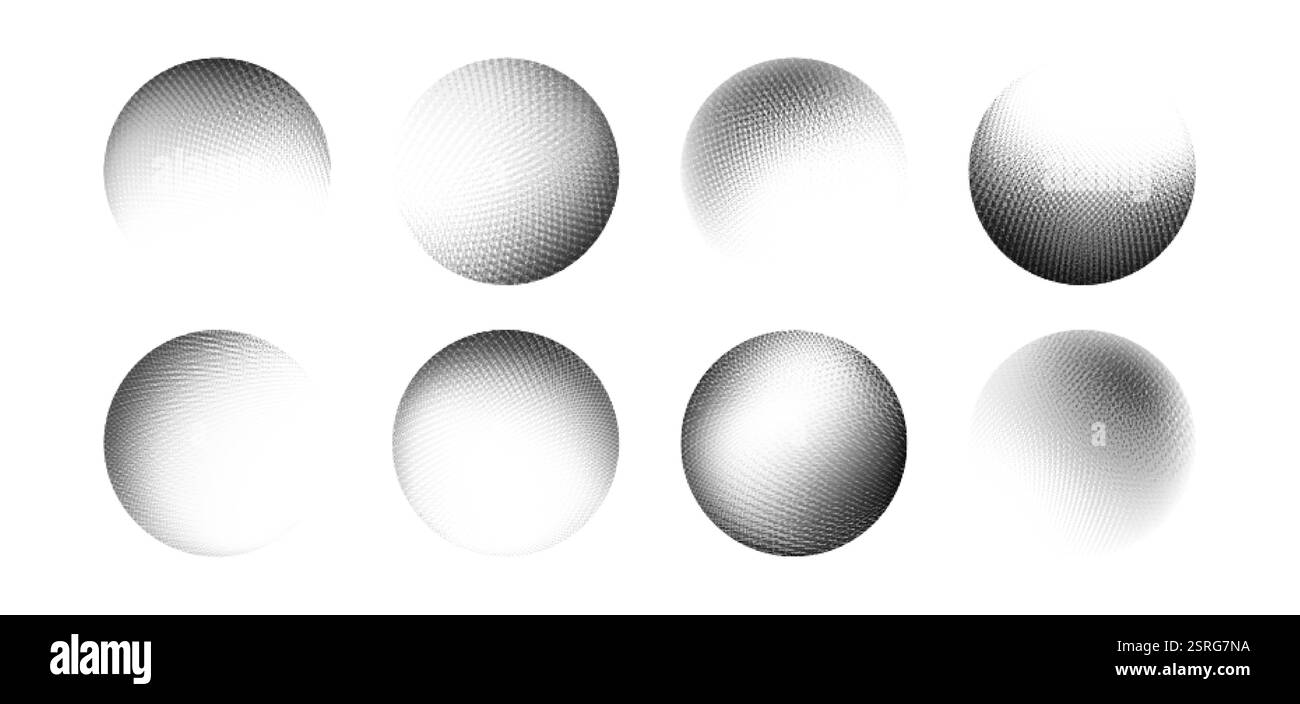 Gradient dot spheres set isolated on white background. Vector realistic ...