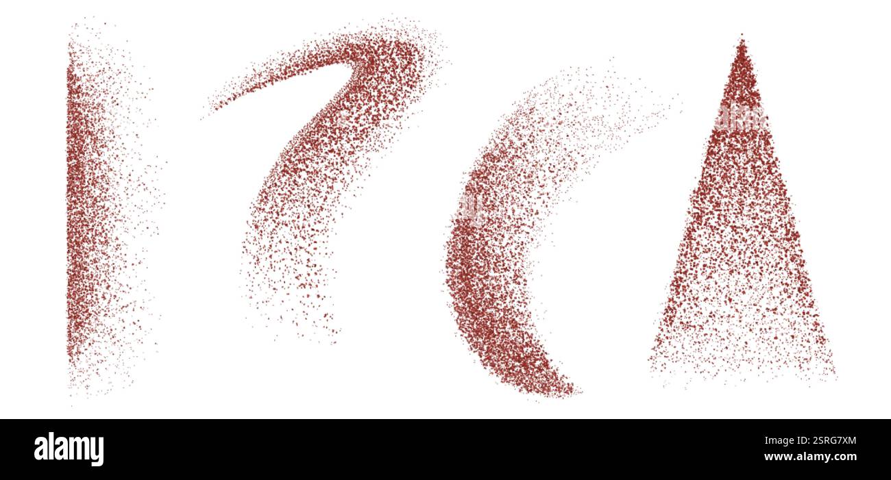 Pepper powder spray particles collection - red scattered ground dry ...