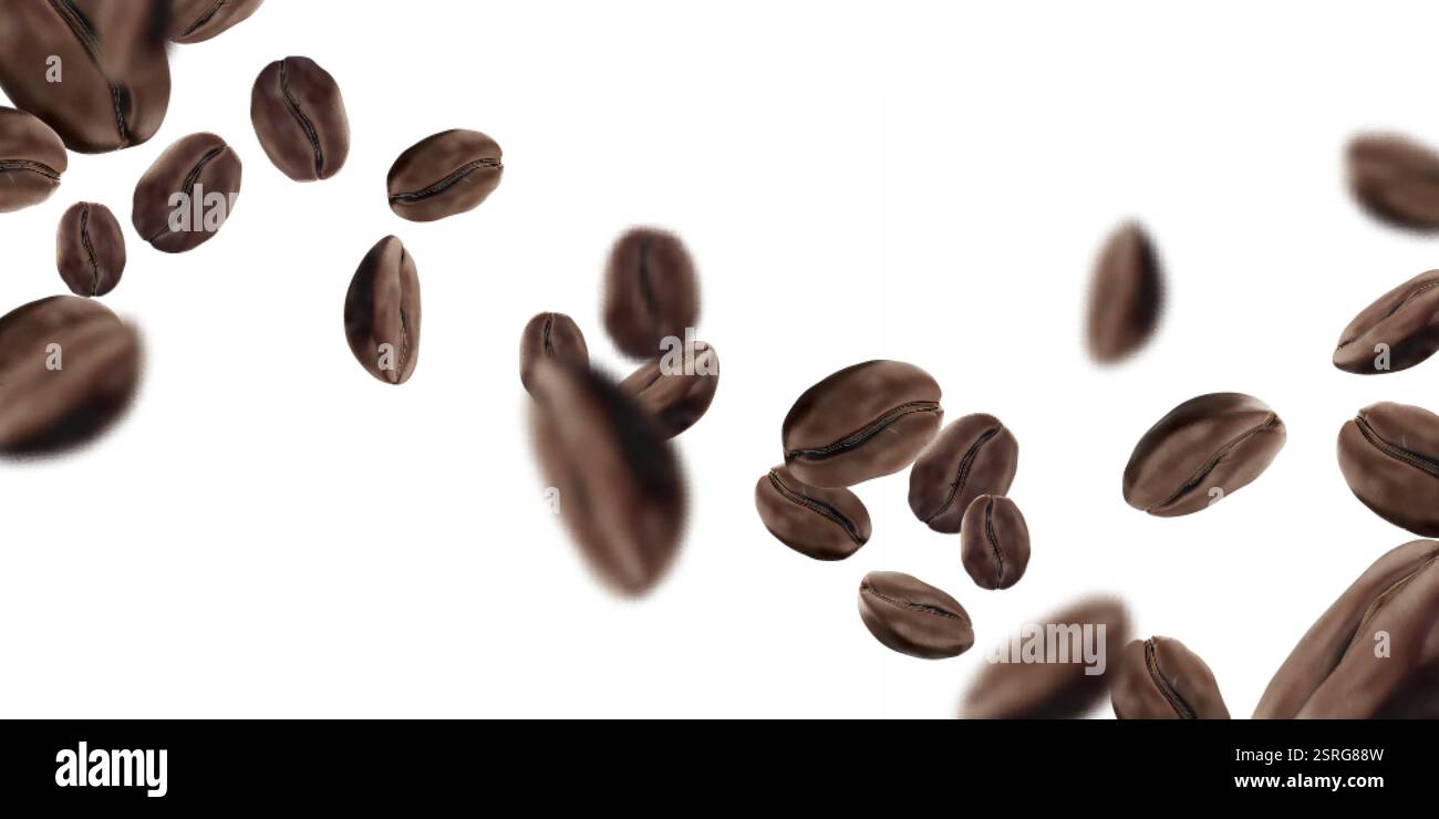 Flying coffee beans isolated on Stock Vector Images - Alamy