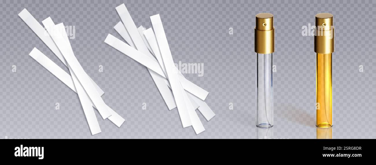 Paper test strips and perfume testers set - white fragrance blotters in ...