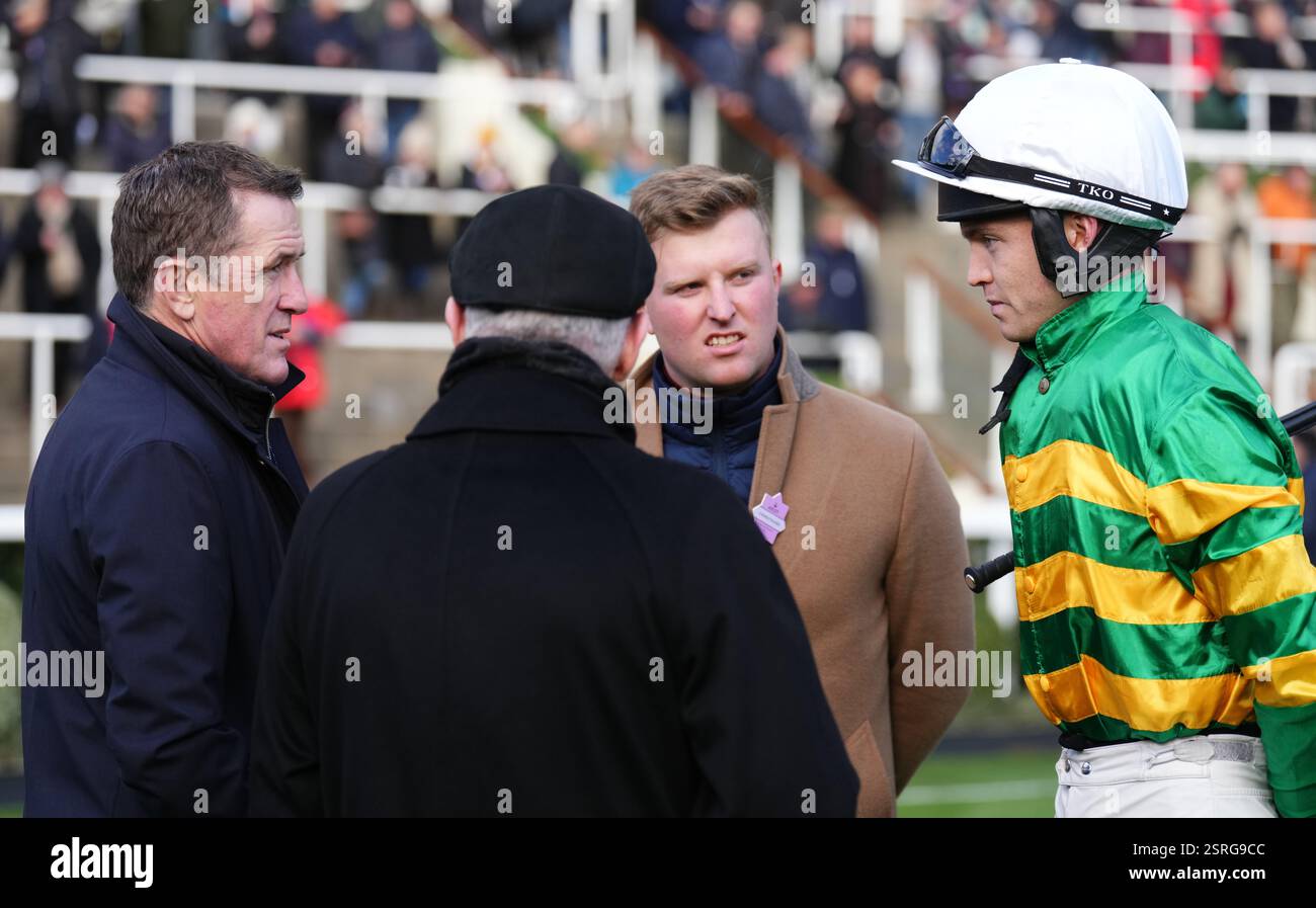 File photo dated 22-11-2024 of Sir AP McCoy (left) speaks to trainer ...