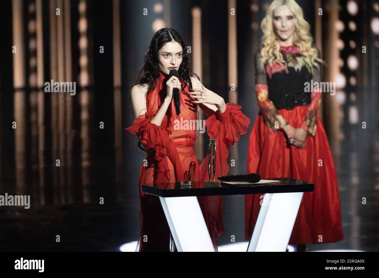 Boulogne Billancourt, France. 14th Feb, 2025. Solann receives the ...