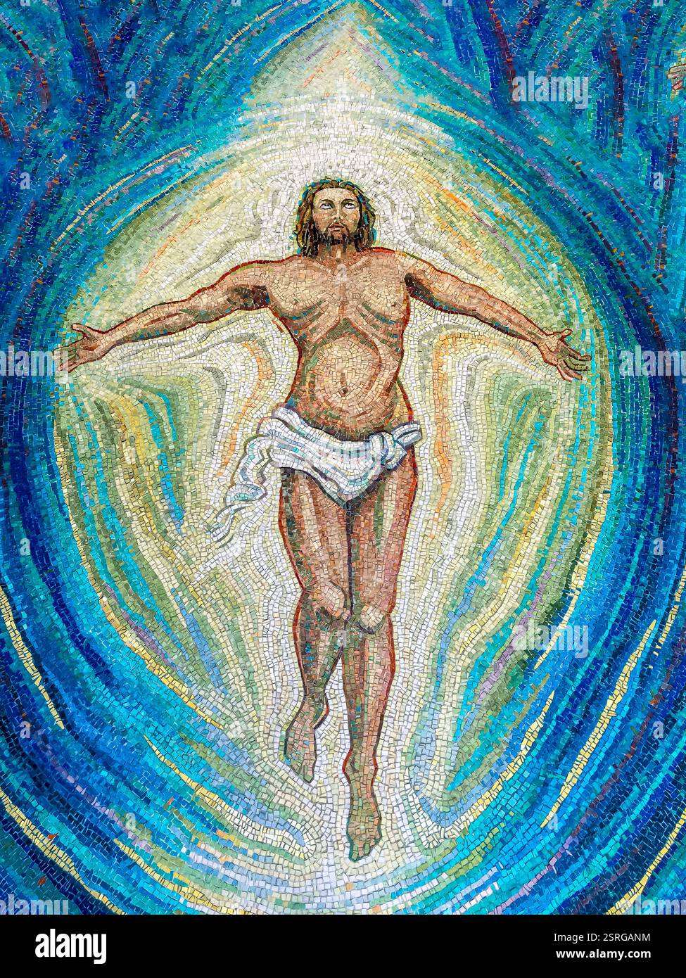 Stone mosaic of Jesus Christ resurrection Stock Photo - Alamy