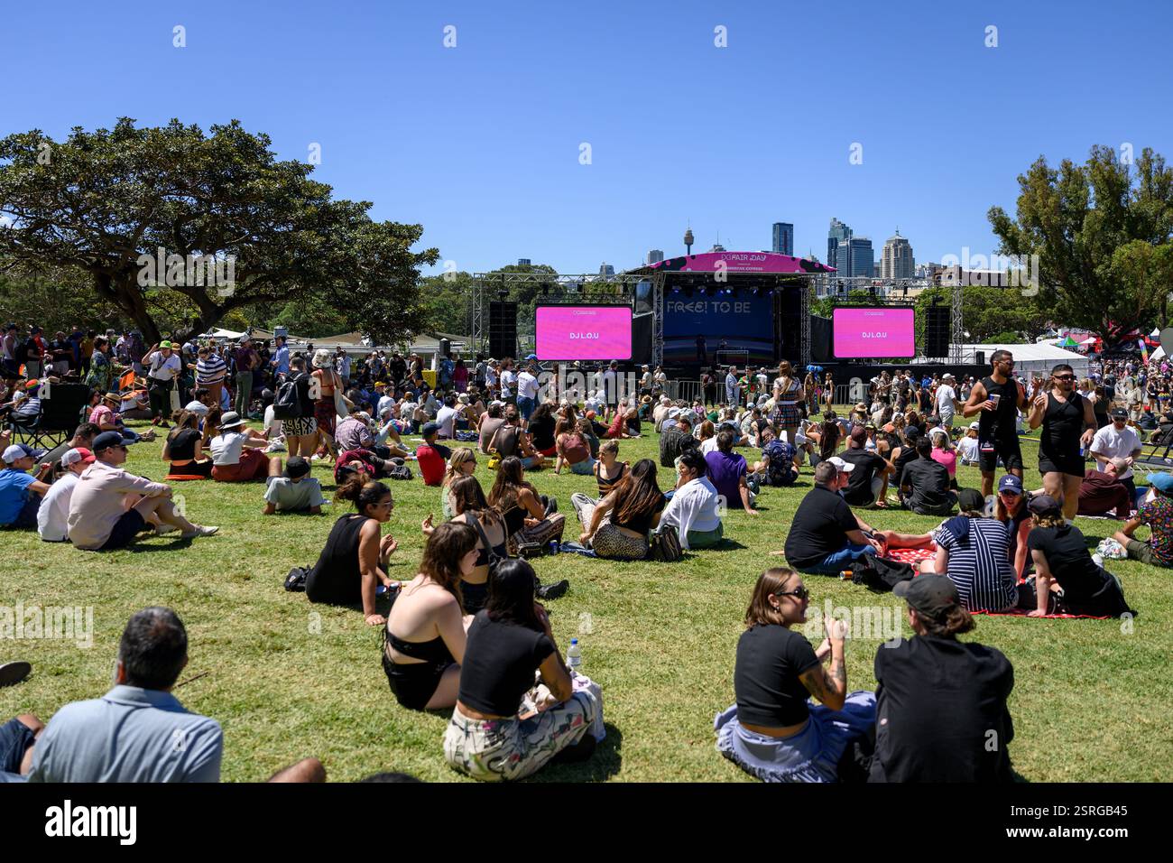 Sydney, Australia. 16th Feb, 2025. People enjoying the Mardi Gras Fair ...